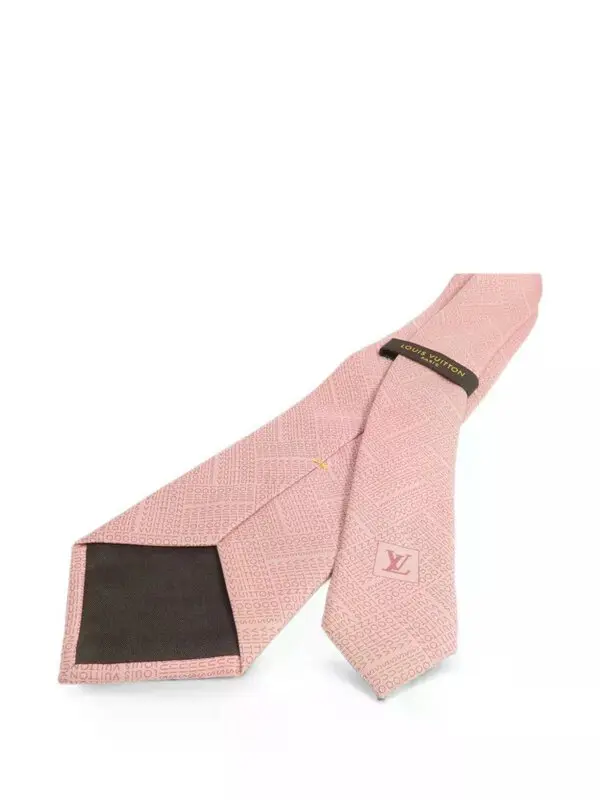LOUIS VUITTON Silk Logo Print Tie
