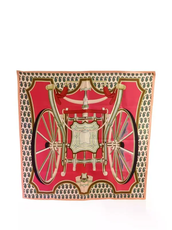 Hermès Roues De Phaeton Scarf - Pink