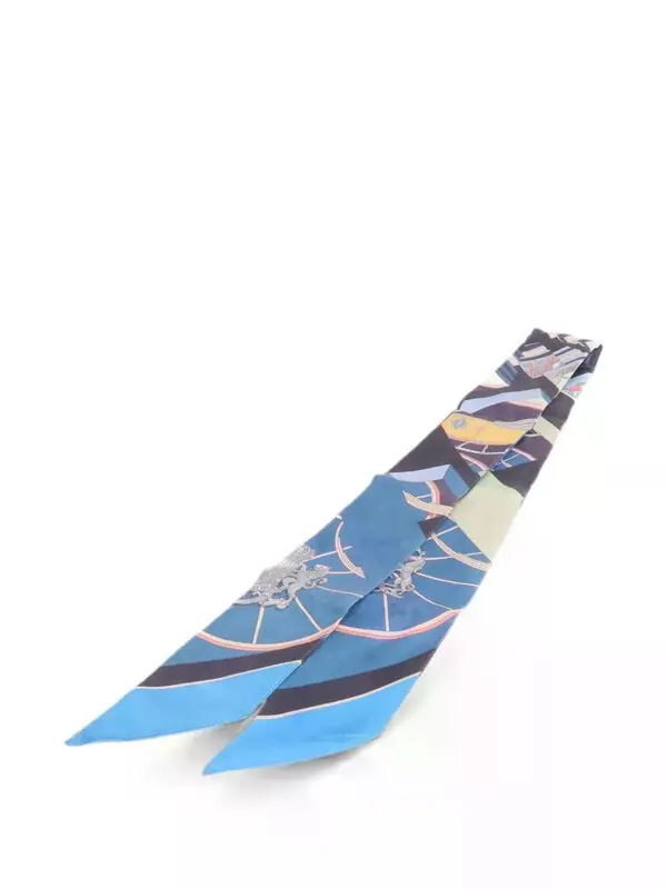 Hermès Graphic-print Scarf - Blue