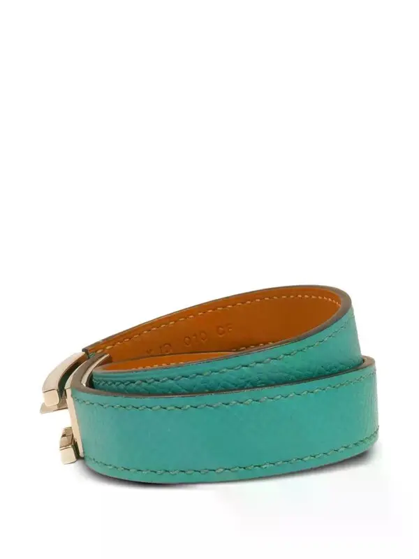 Hermès Double Leather H-lock Bracelet - Green