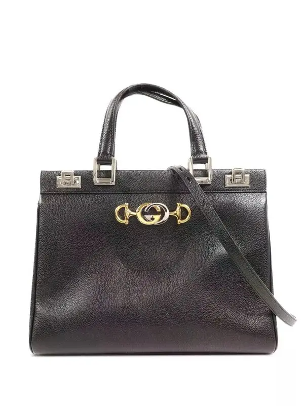 Gucci Gg Zumi Two-way Leather Tote Bag - Black