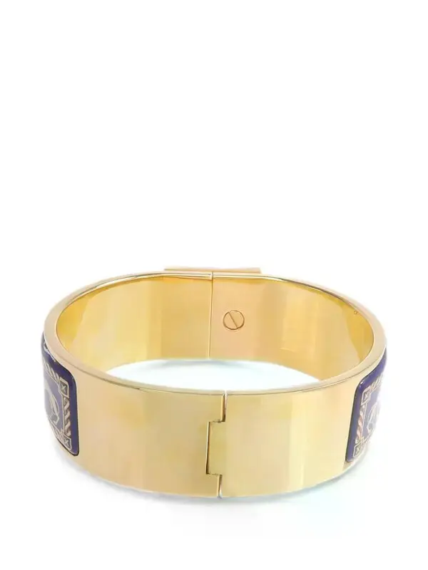 Hermès Enamel Dog Motif Hinged Bracelet
