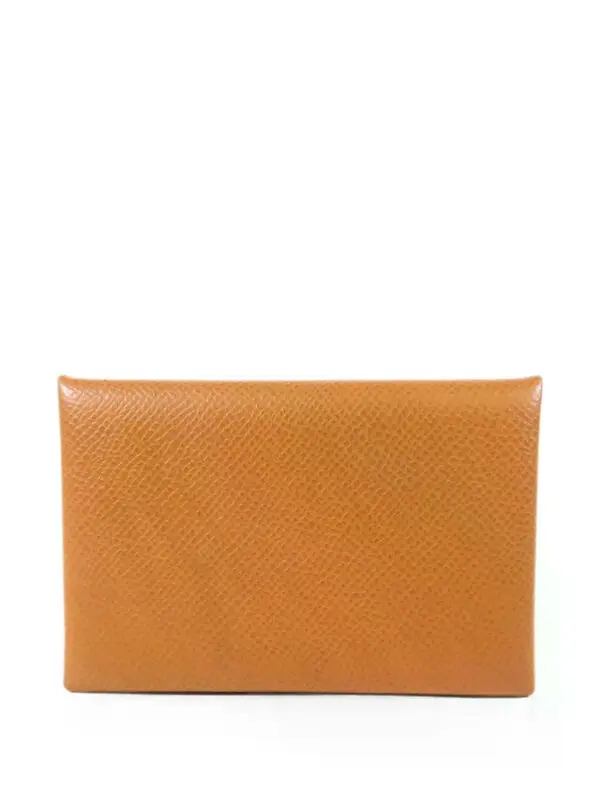 Hermès Calvi Leather Card Case - Brown