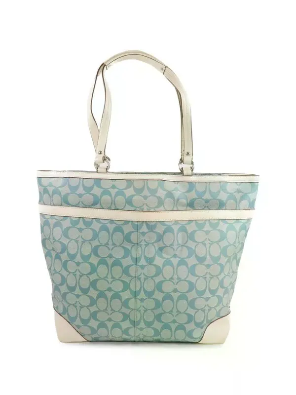 COACH VINTAGE Monogram Stripe Tote Bag