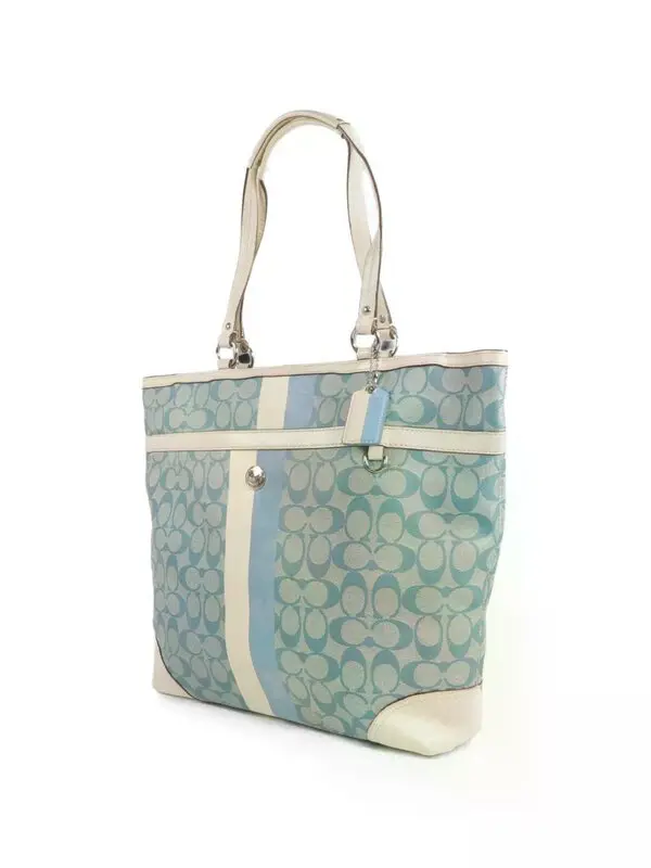 COACH VINTAGE Monogram Stripe Tote Bag