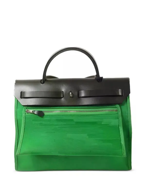 Hermès Pm Herbag Canvas Tote Bag - Green