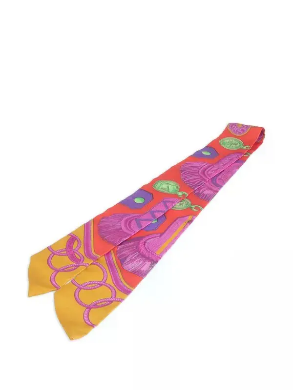Hermès Twilly Graphic-print Ribbon Scarf - Red