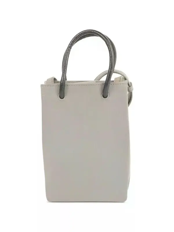 Balenciaga Mini Shopping Phone Pouch Crossbody Bag - Grey