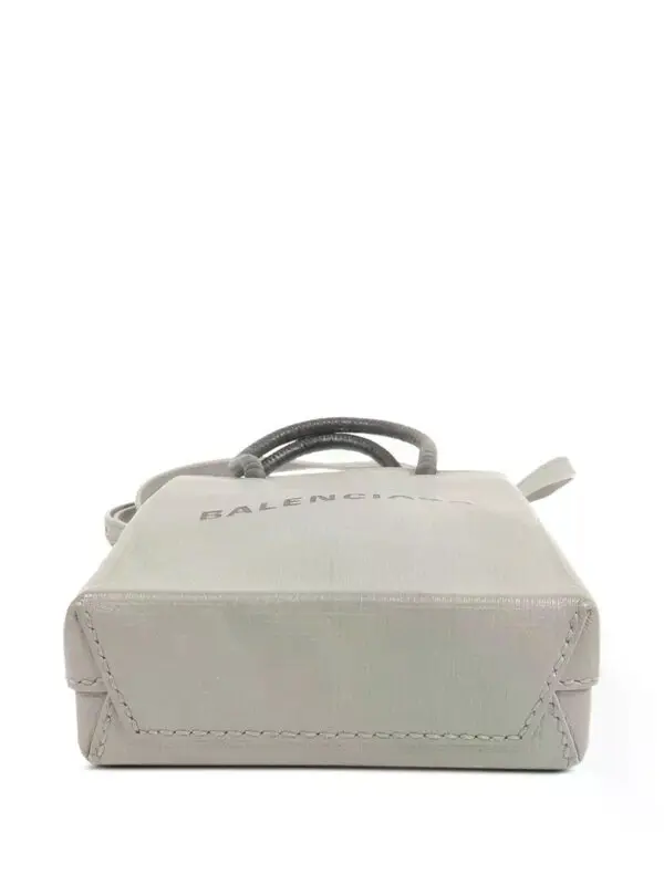 Balenciaga Mini Shopping Phone Pouch Crossbody Bag - Grey