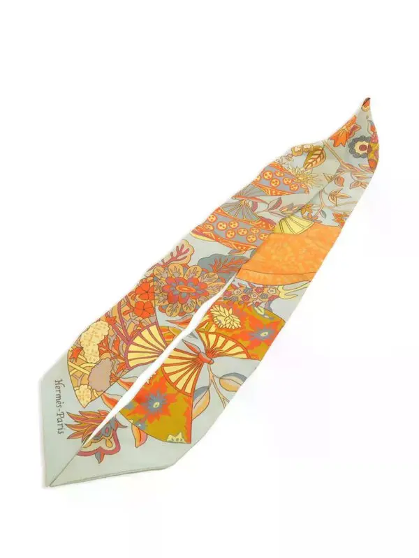 Hermès Twilly Floral-print Scarf - Blue