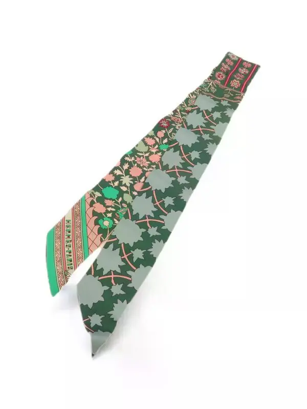 Hermès Twilly Floral-print Scarf - Green