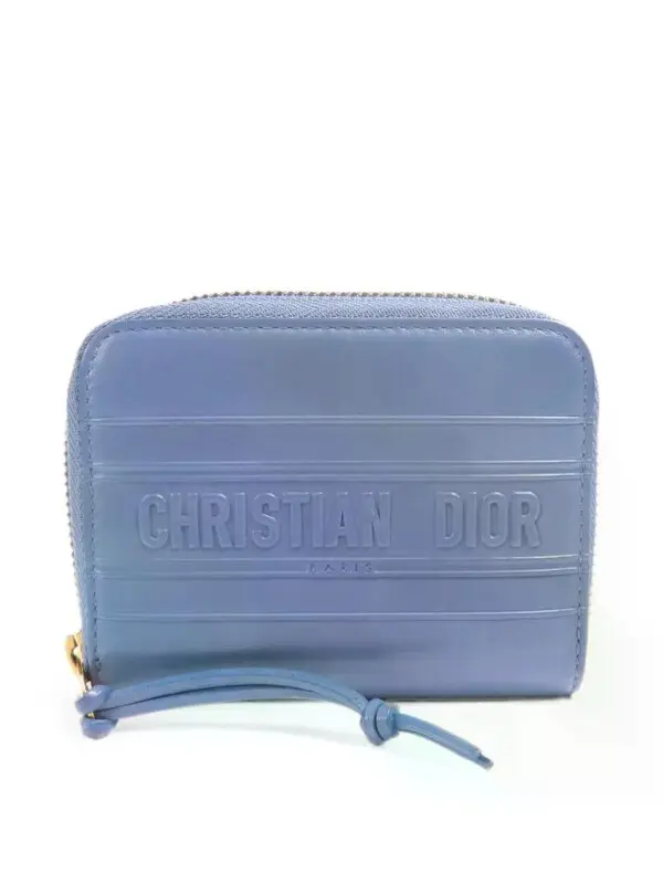 Dior Logo-embossed Wallet - Blue