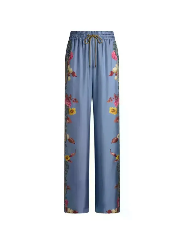 Etro Silk Trousers With Floral Paisley Print