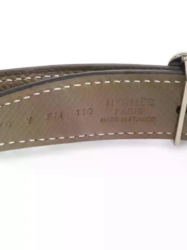 Hermès Epsom Swift Leather Belt With Beaded H Buckle