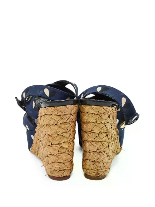 LOUIS VUITTON Tuileries Heart Print Espadrille Wedges