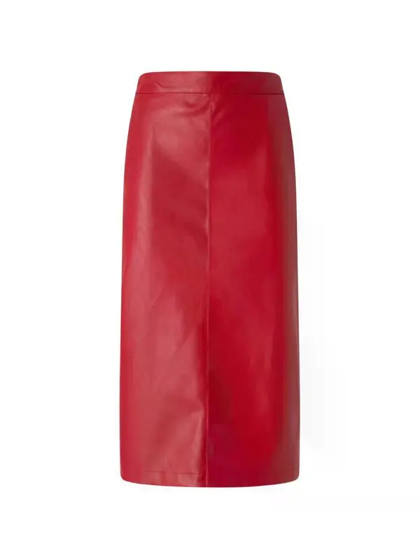 Pinko Faux-leather Midi Skirt With Rear Slit
