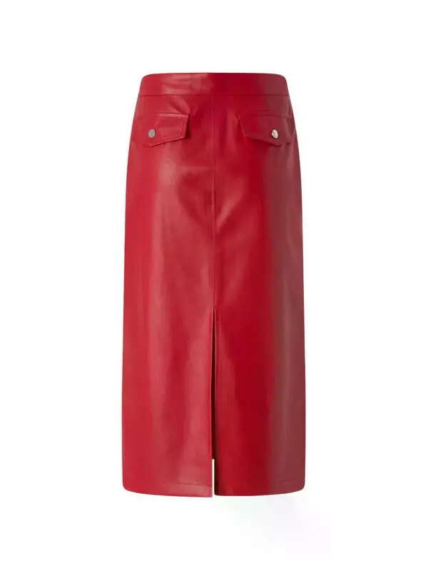 Pinko Faux-leather Midi Skirt With Rear Slit