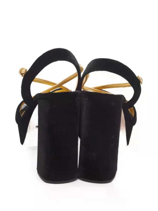 Prada Criss-cross Strap Platform High Block Heel Sandals