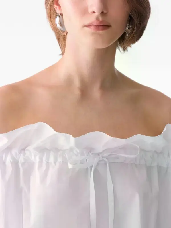 Liu Jo Cotton Poplin Blouse With Dramatic Ruffles