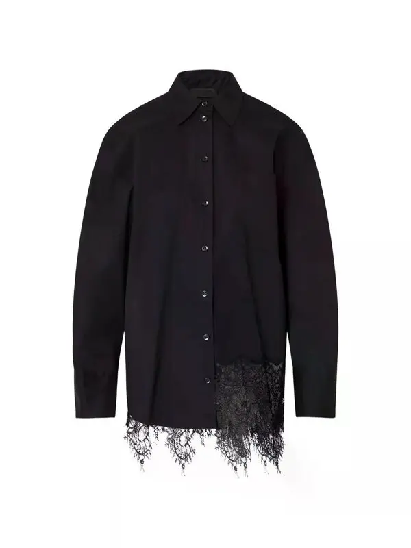 Liu Jo Poplin Shirt With Lace Detail - Black
