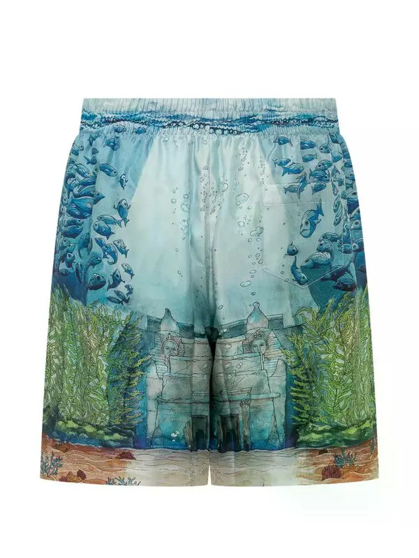 Casablanca Trompe L'oeil Silk Shorts