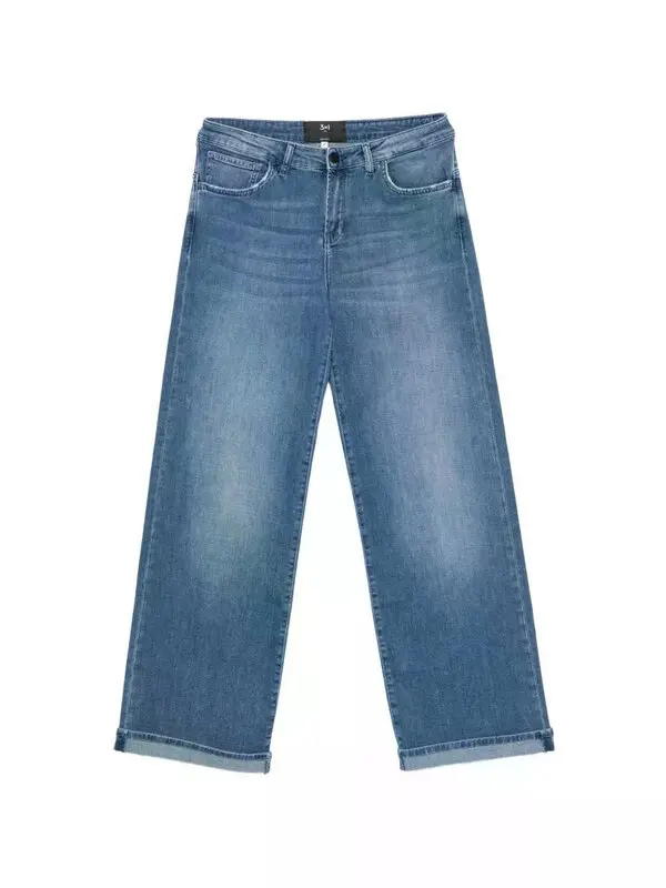 3x1 Charlie Cuffed Wide-leg Jeans