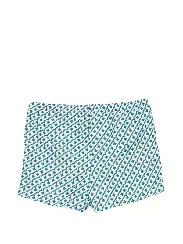 Casablanca Geometric Print Logo Plaque Swim Shorts