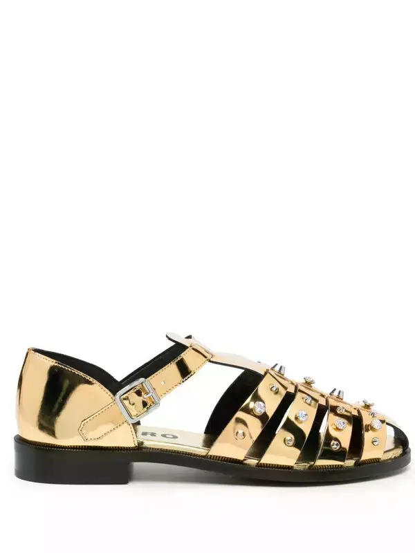 Sandro Stud-detail Caged Sandals - Gold