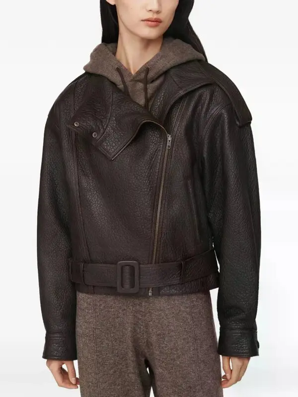 DUCIE Serpa Grained Calf Leather Jacket