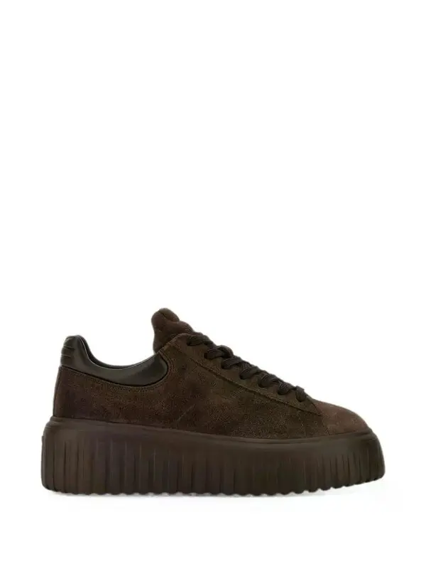 Hogan H-stripes Suede Sneakers - Brown