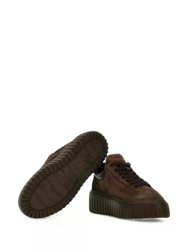 Hogan H-stripes Suede Sneakers - Brown