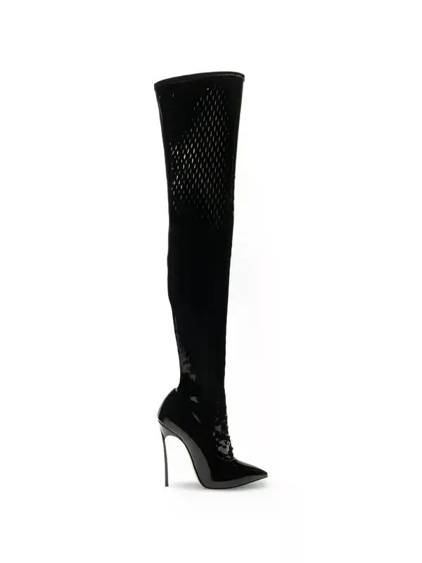 Casadei Ultravox Perforated Stiletto Boots