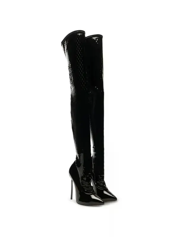 Casadei Ultravox Perforated Stiletto Boots