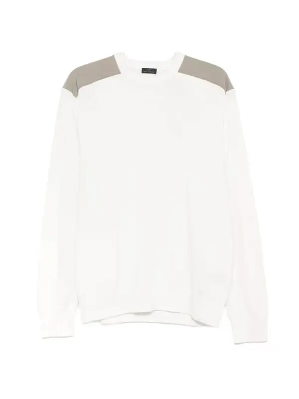 Paul & Shark Contrast Panel Crew Neck Sweater - Neutrals