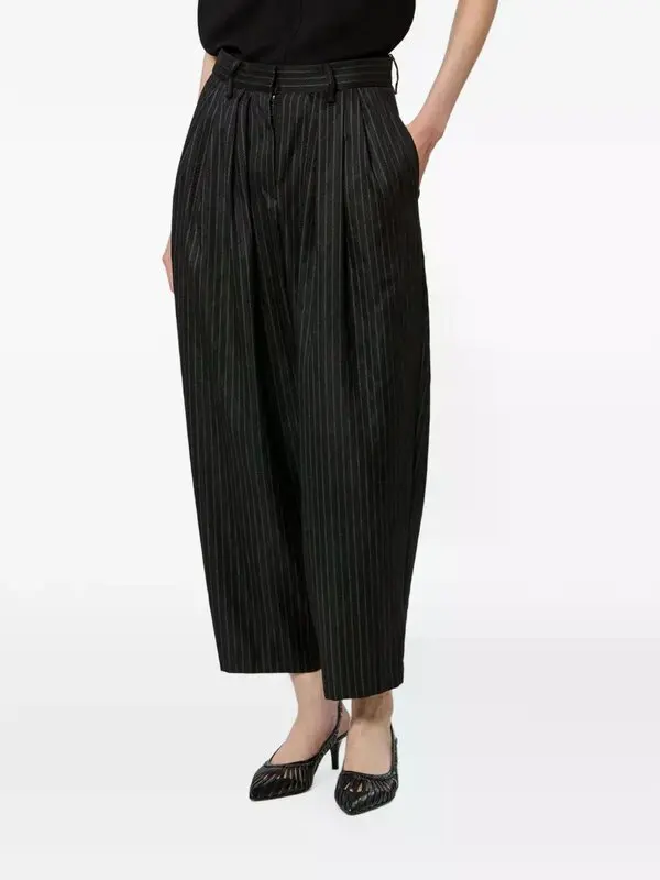 Isabel Marant Étoile Janice Pinstripe Carrot Fit Pants - Black