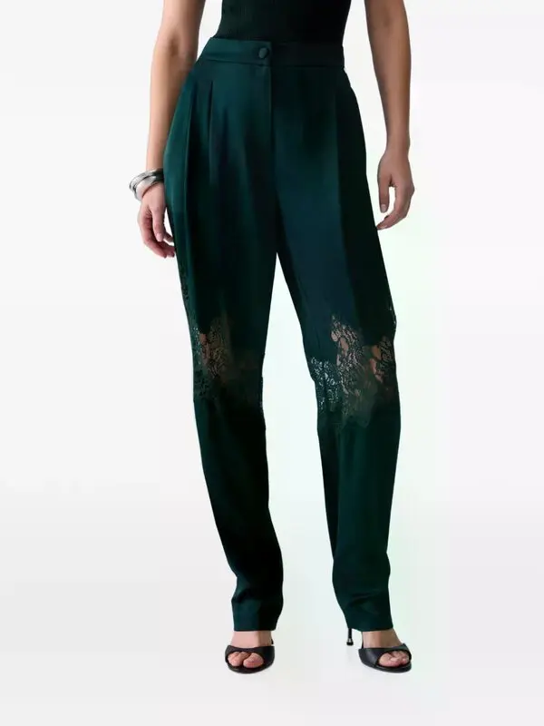 Liu Jo Satin Trousers With Lace Inserts