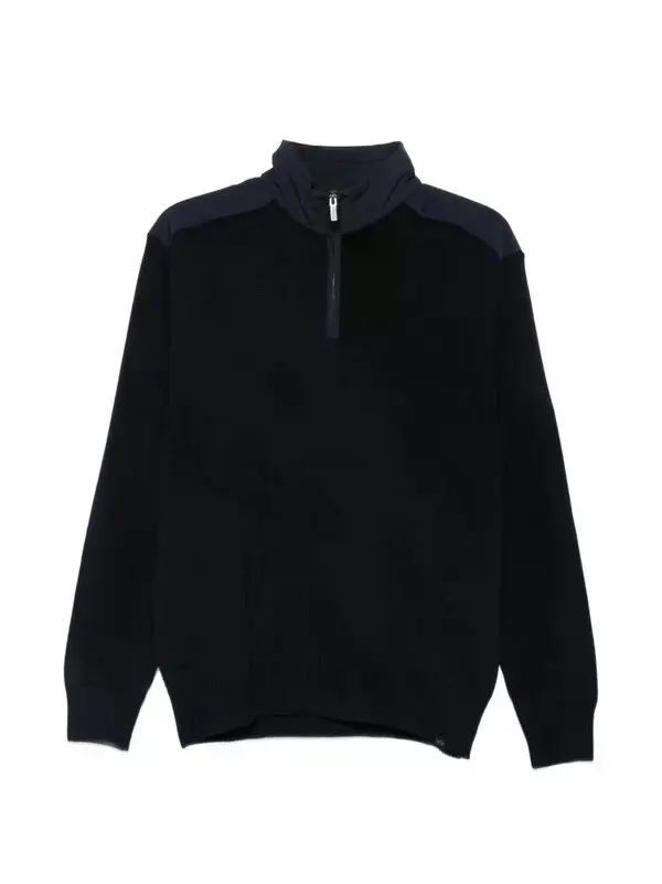 Paul & Shark Quarter-zip Panelled Sweater