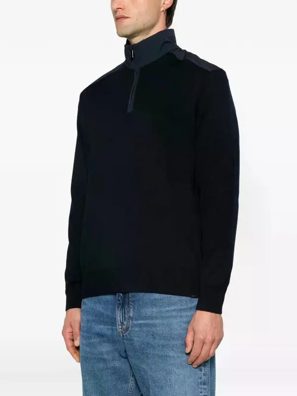 Paul & Shark Quarter-zip Panelled Sweater