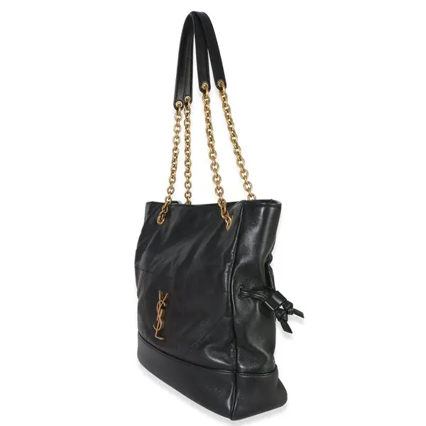 Saint Laurent Quilted Lambskin Jamie Shopping Tote - Black