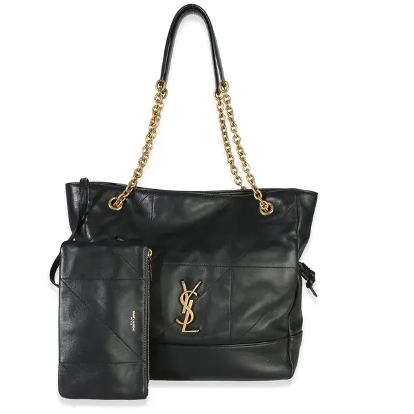 Saint Laurent Quilted Lambskin Jamie Shopping Tote - Black