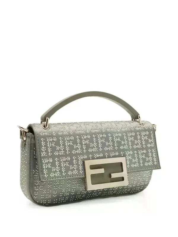 Fendi Zucca Crystal Embellished Cross Body Bag