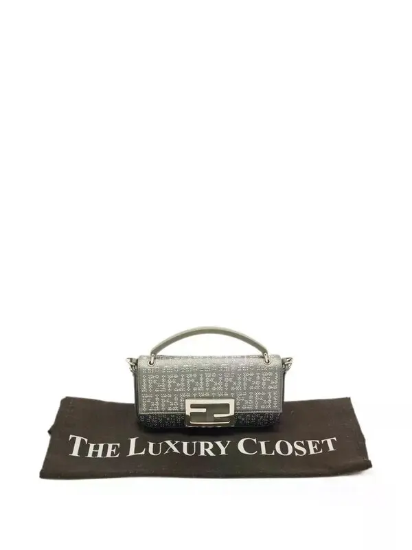 Fendi Zucca Crystal Embellished Cross Body Bag