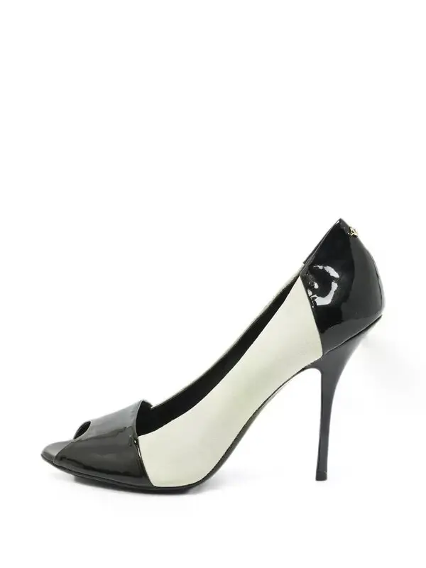 Gucci Patent Leather Peep Toe Stiletto Pumps