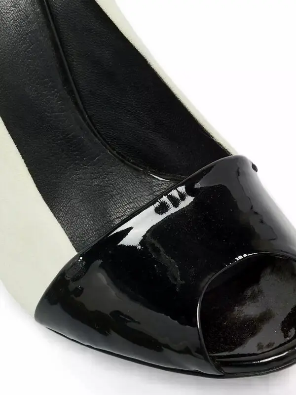 Gucci Patent Leather Peep Toe Stiletto Pumps