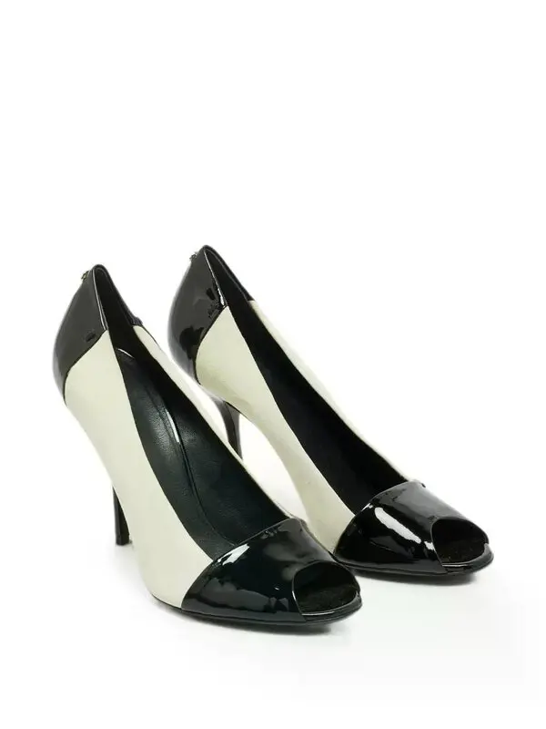 Gucci Patent Leather Peep Toe Stiletto Pumps
