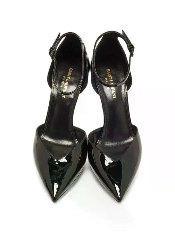 Saint Laurent Opyum D'orsay Pumps With Logo Heel