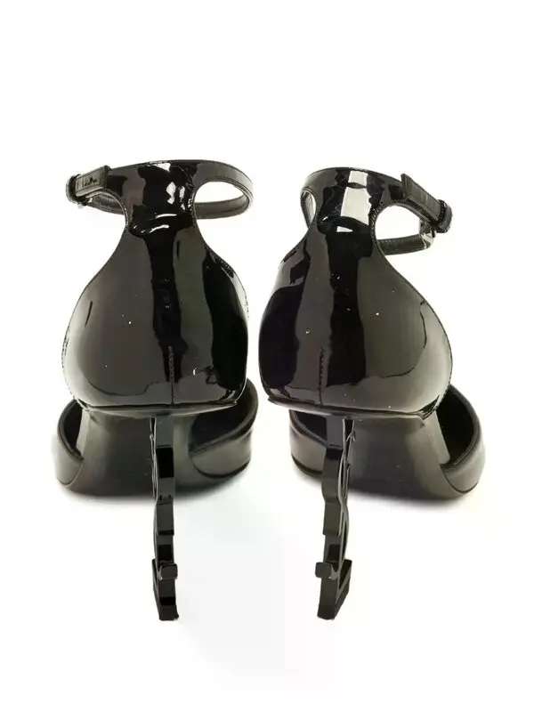 Saint Laurent Opyum D'orsay Pumps With Logo Heel