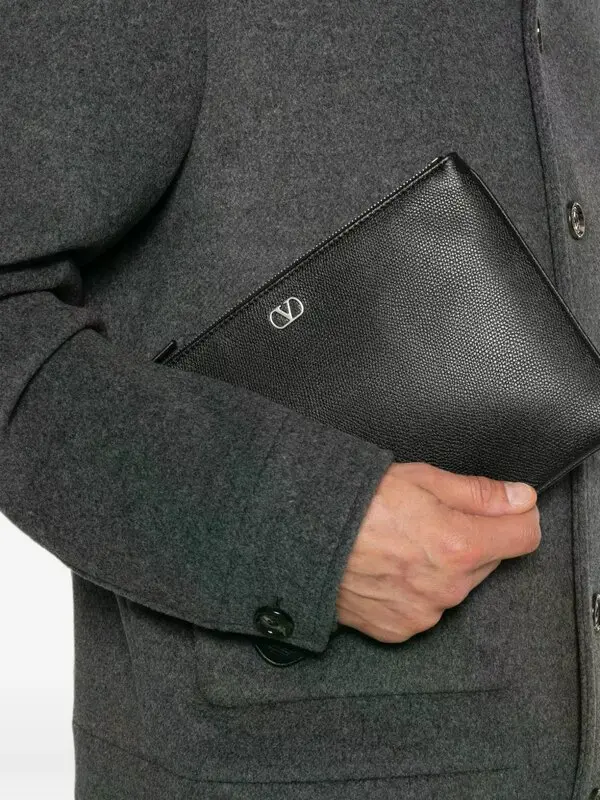 Valentino Garavani Leather Clutch Bag - Black