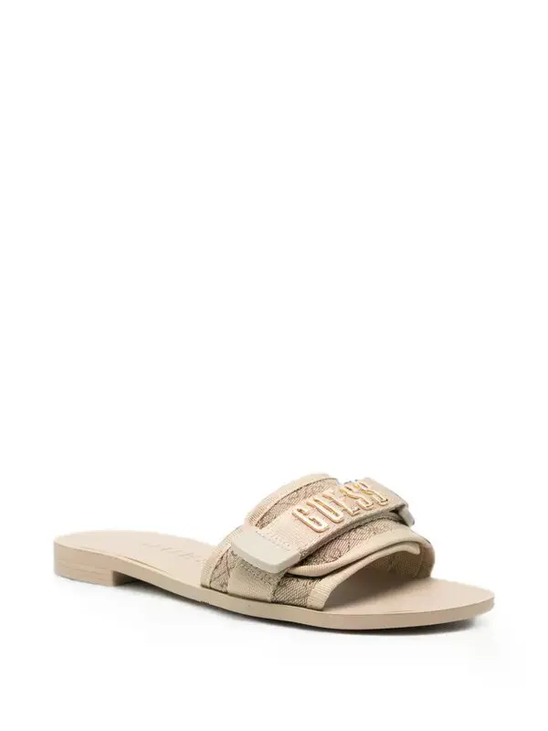 Guess Monogram Logo Plaque Slides
