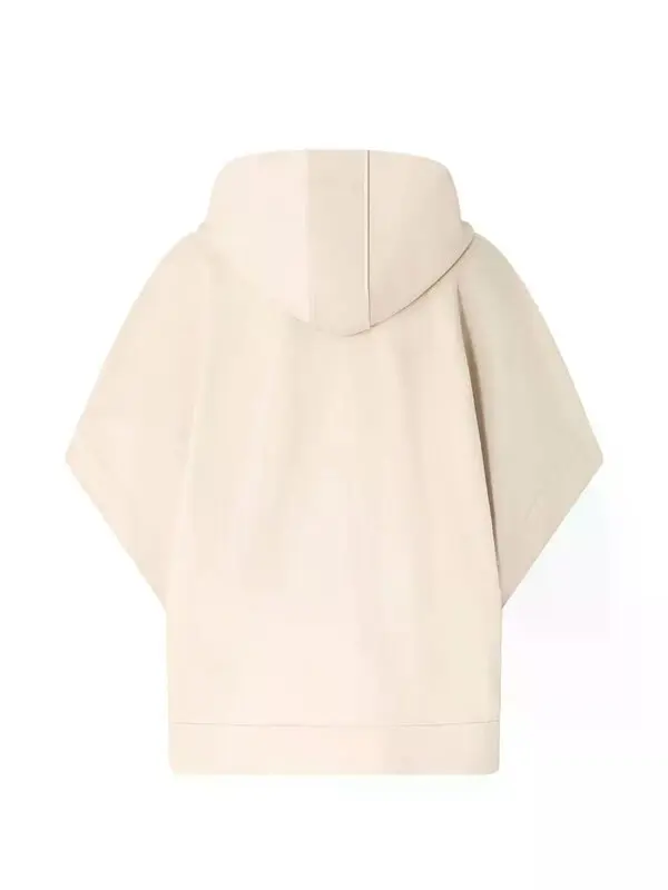 Pinko Short-sleeve Zip-up Hoodie With Chain Drawstrings